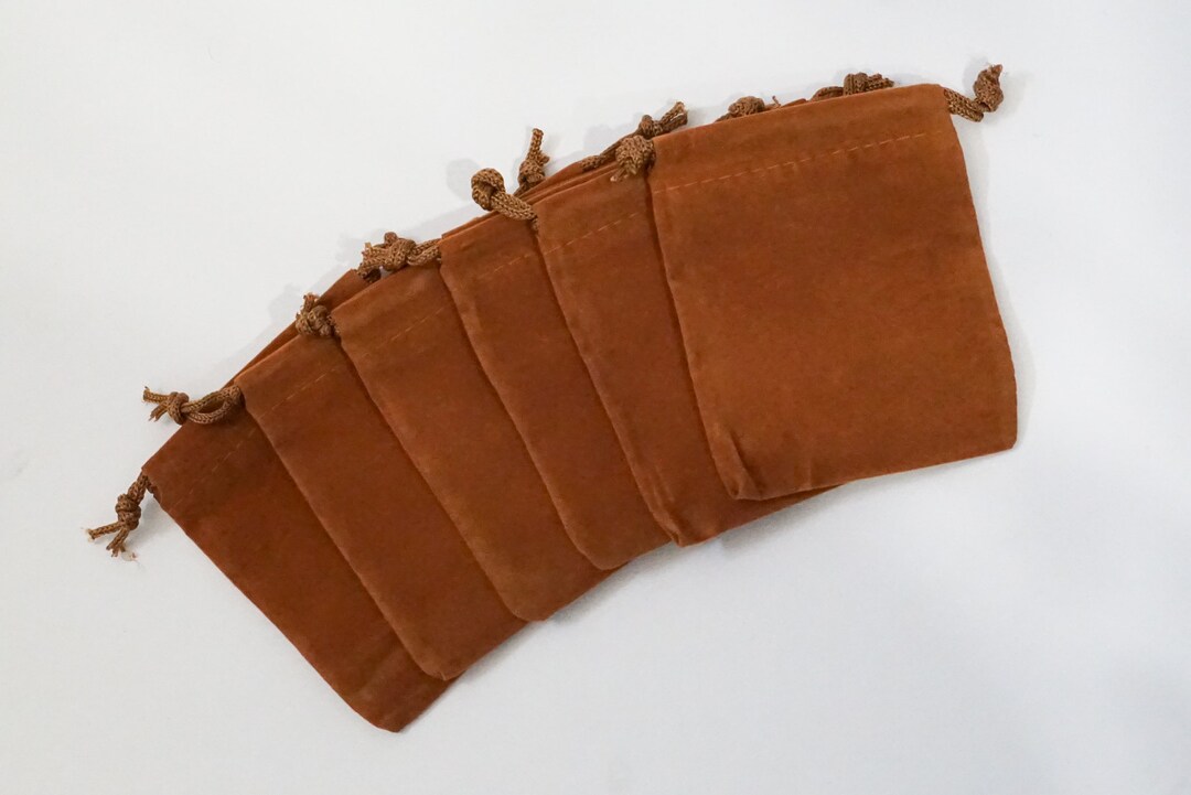 Brown 3X4 Velvet Drawstring Pouches Set of 6 - Etsy