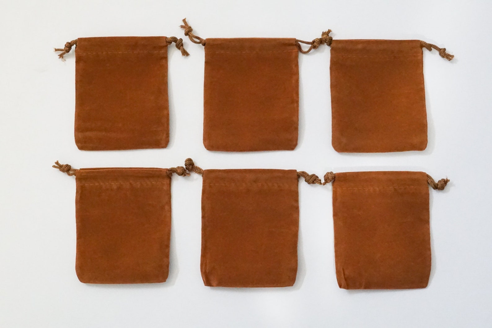 Brown 3X4 Velvet Drawstring Pouches Set of 6 - Etsy