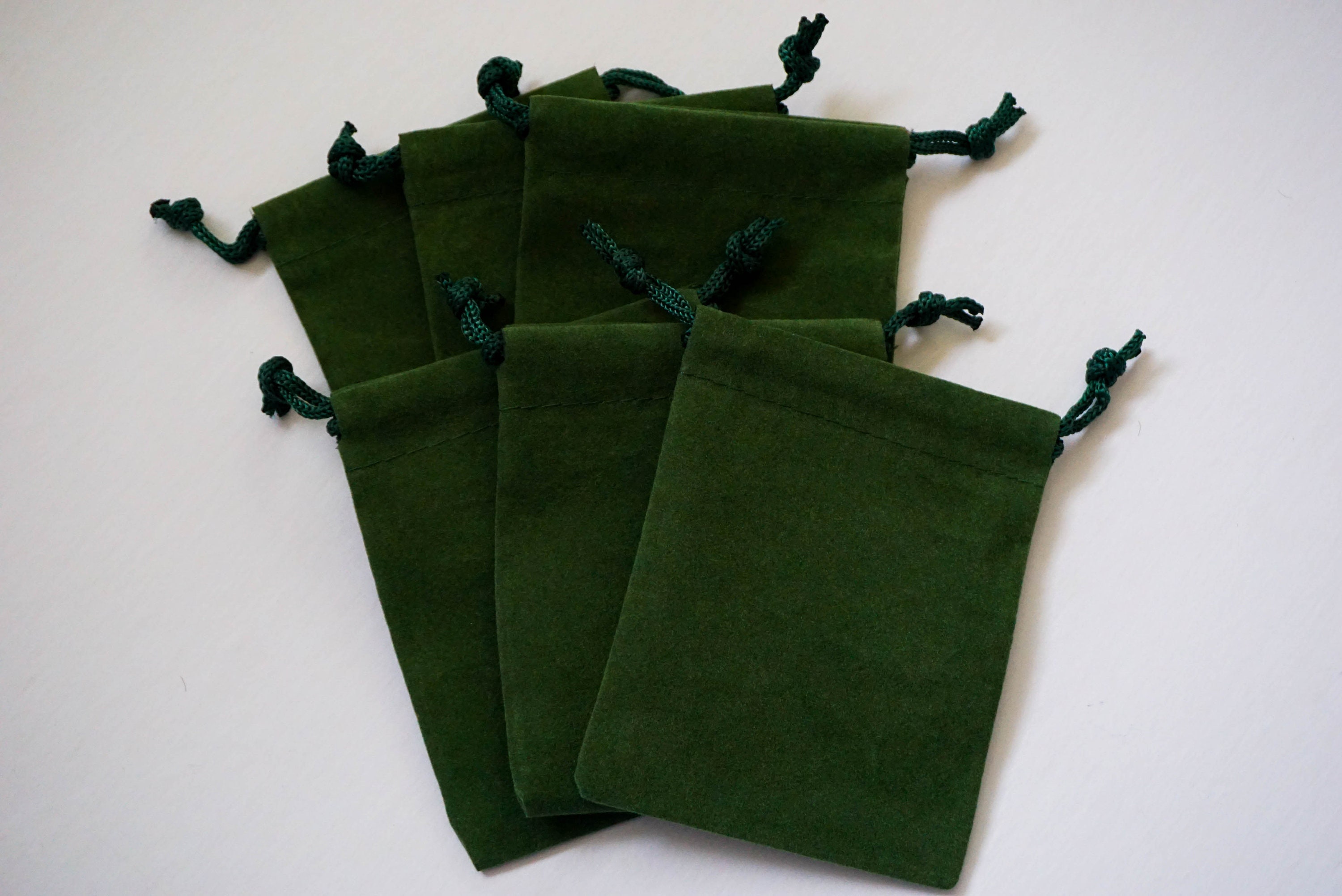 Green 3X4 Velvet Drawstring Pouches Set of 6 | Etsy