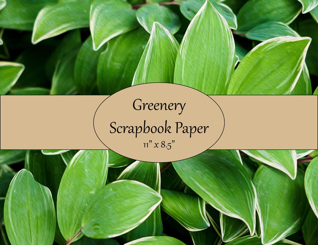 Green Leaves Digital Scrapbook Paper 11x8.5 Inches - Etsy