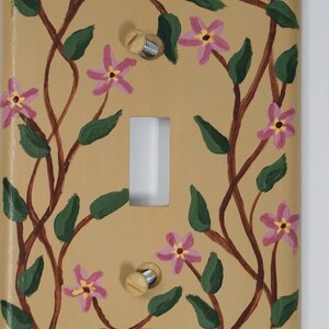 Pink Dogwood Switch Plate, Yellow and Pink Flowers Light Switch Plate ...