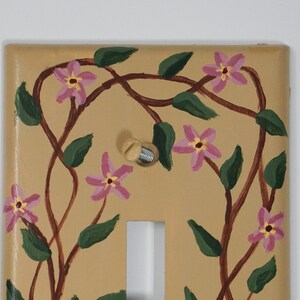 Pink Dogwood Switch Plate, Yellow and Pink Flowers Light Switch Plate ...