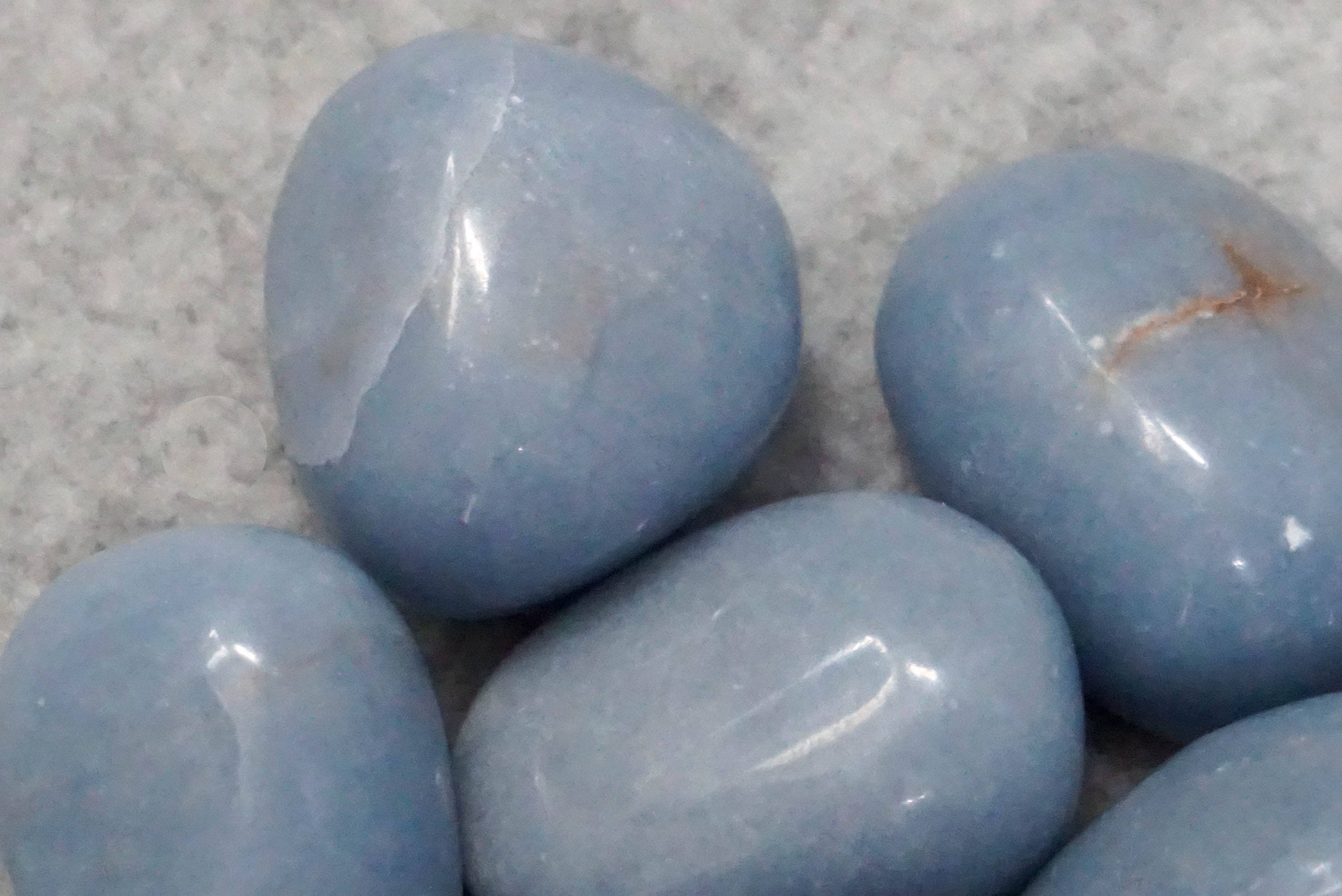 Angelite Crystal, Large Tumbled Blue Anhydrite - Etsy