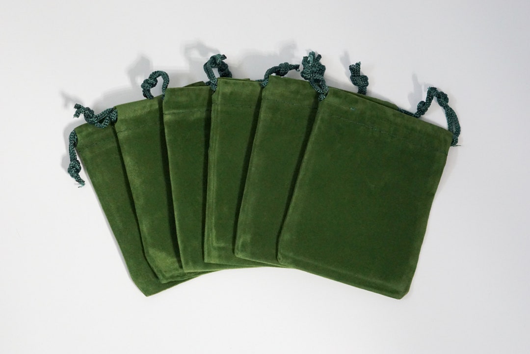 Green 3X4 Velvet Drawstring Pouches Set of 6 - Etsy