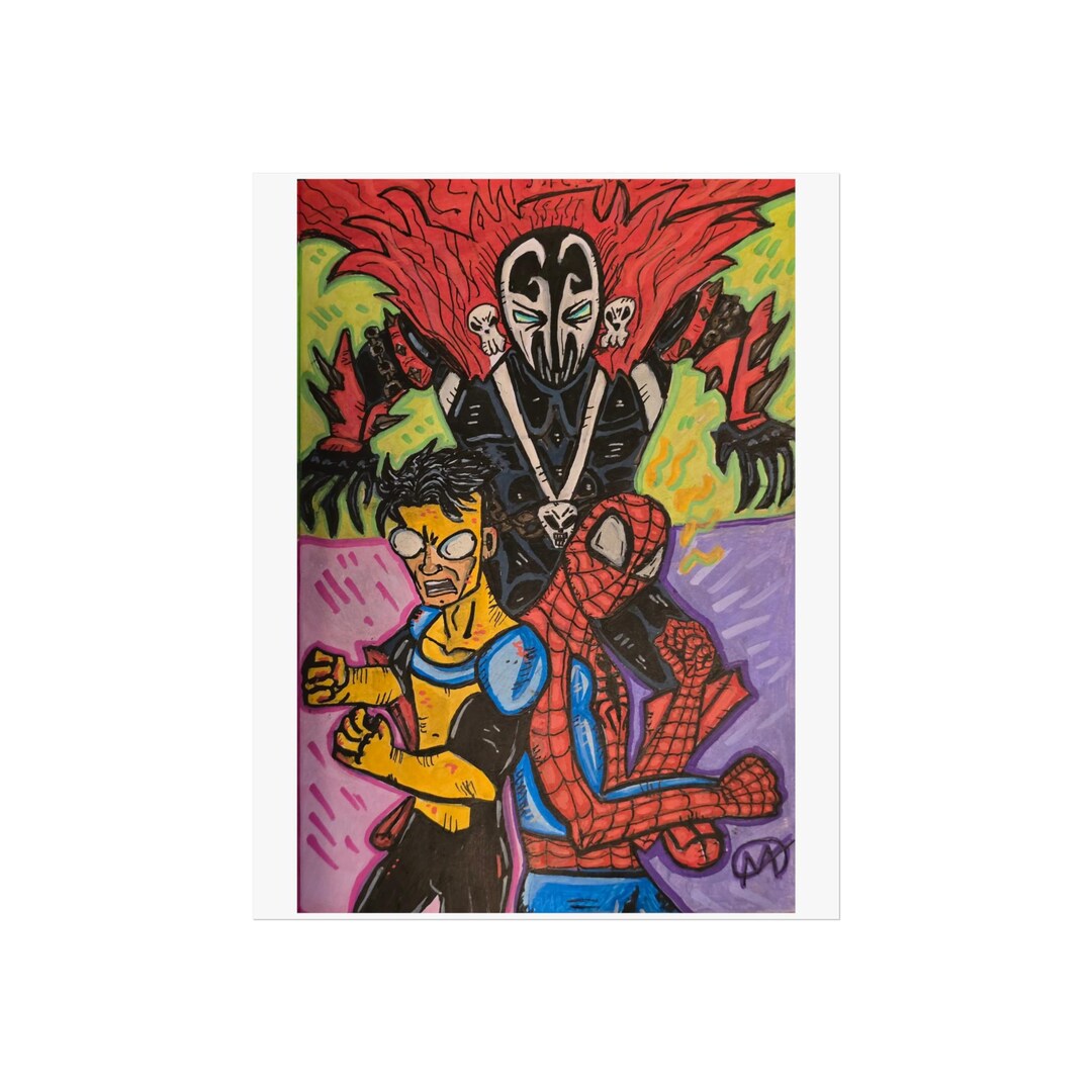 Spawn, Invincible, and Spider-man Art Drawing. - Etsy UK