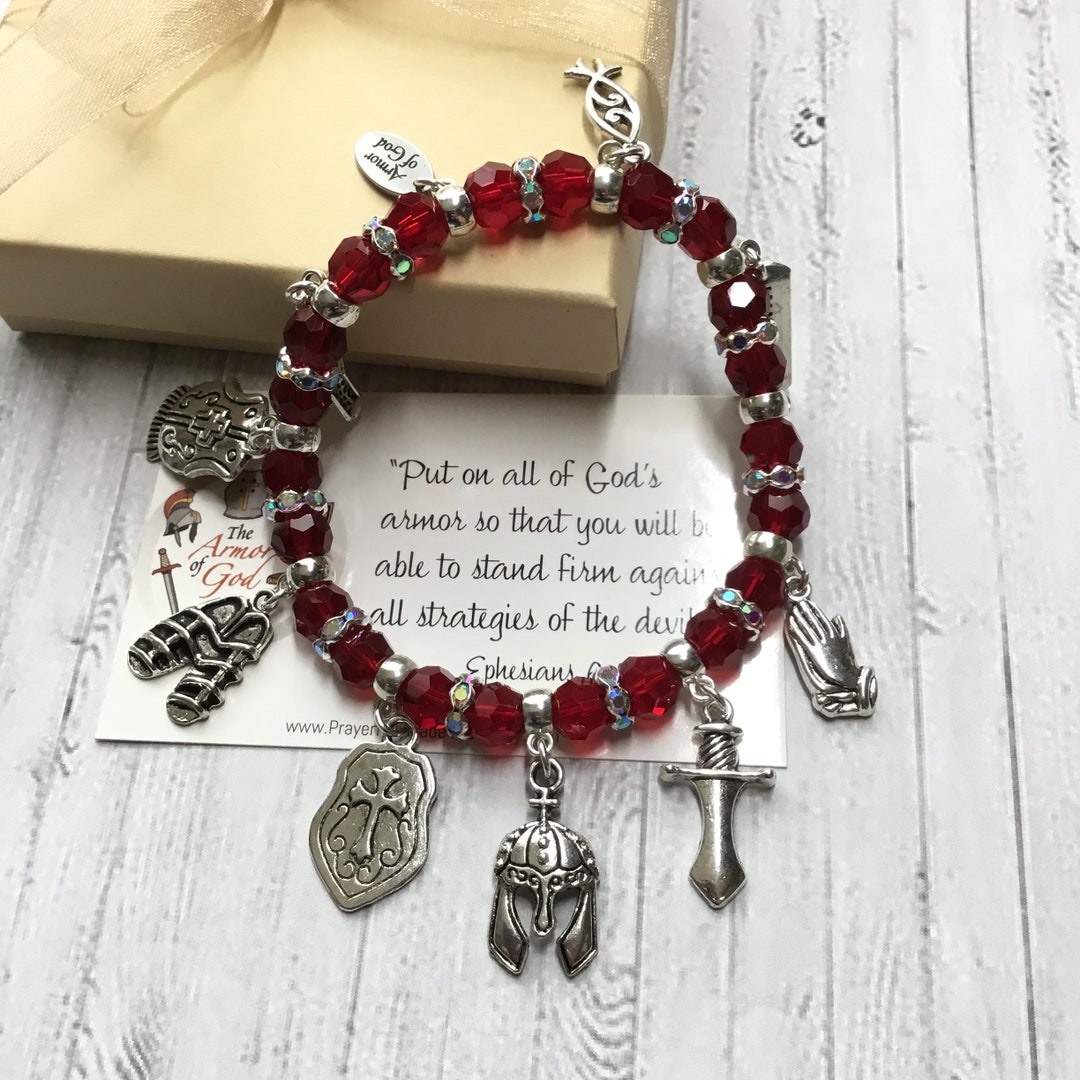Armor of God Stretch Charm Bracelet, Witness Jewelry, Christian Jewelry ...