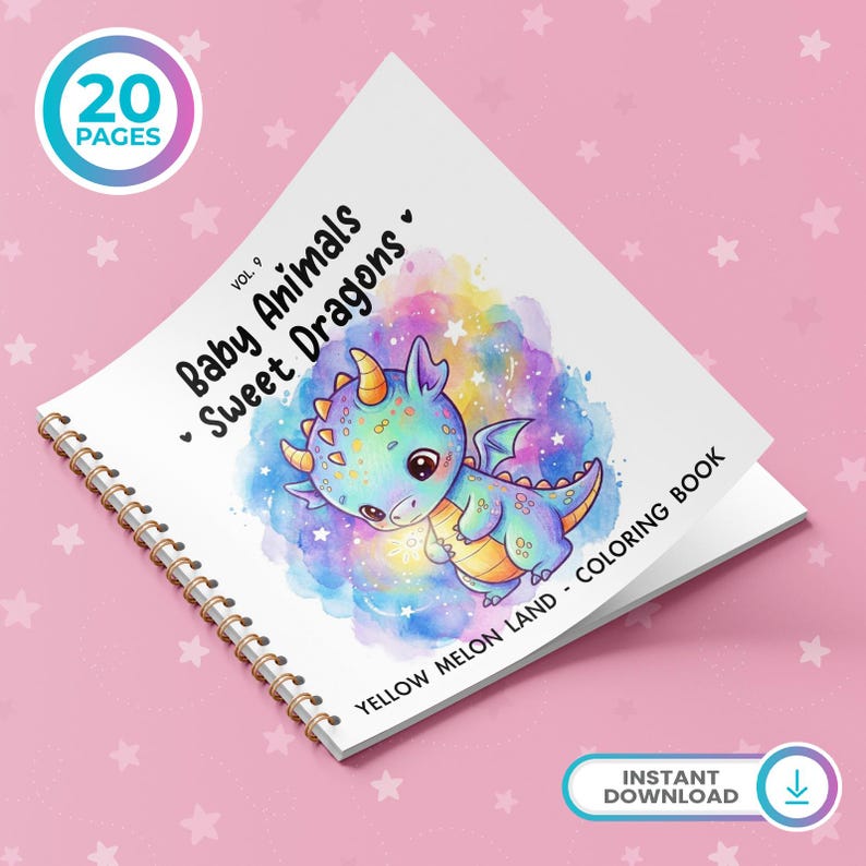 Dragon Coloring Book Printable PDF | Cute Kawaii Sweet Dragons Coloring ...