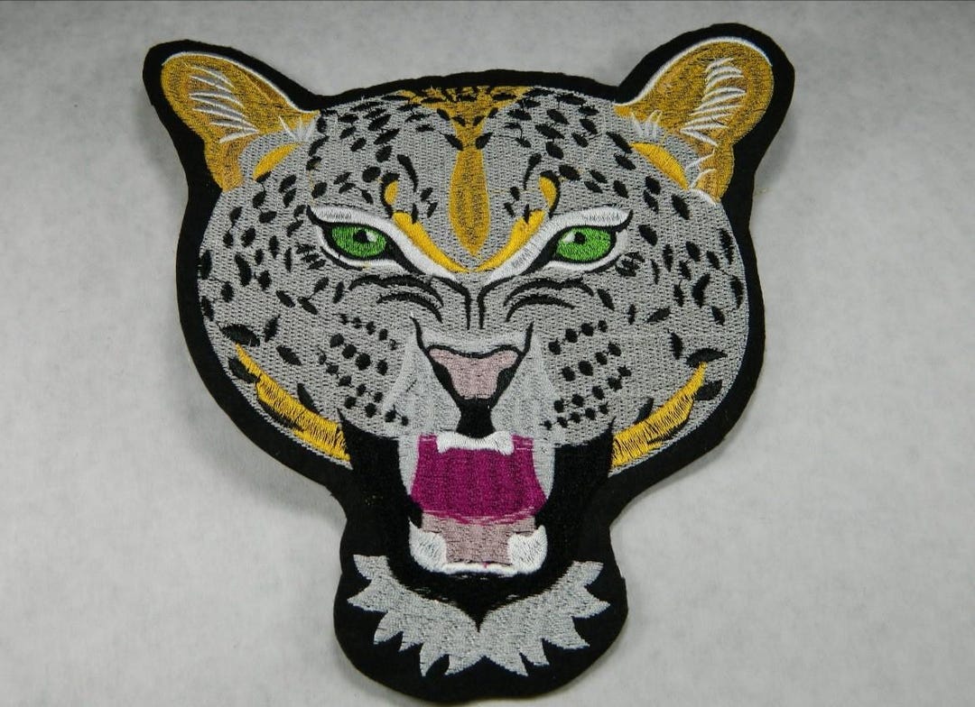 Angry Snow Leopard Embroidered Patch (large Iron-on Applique) - Etsy