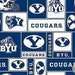 NCAA Brigham Young University BYU Cougars Block Fleece Fabric by the ...