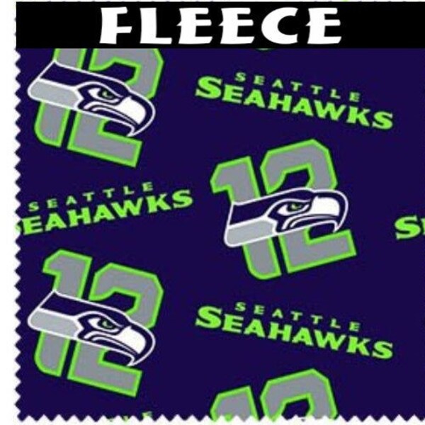 Seattle Seahawks Fleece Fabric - Etsy