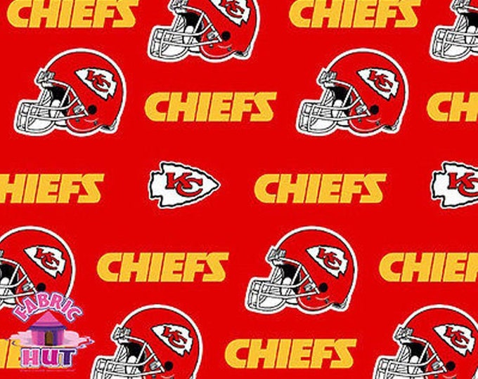 NFL Kansas City Chiefs Cotton Fabric by the Yard 6315 D - Etsy