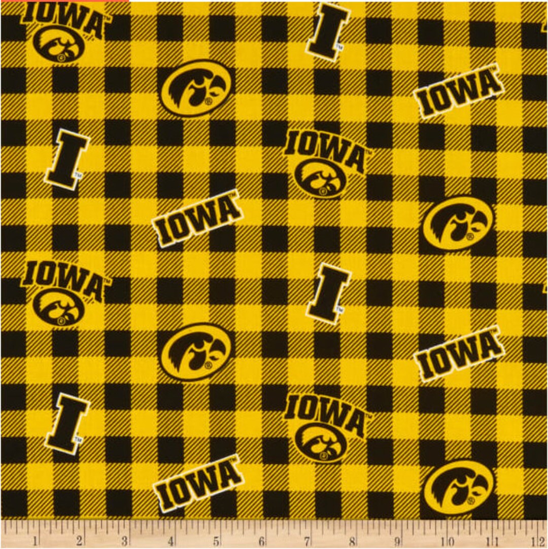 NCAA University of Iowa Hawkeyes Buffalo Plaid IA-1207 Cotton - Etsy