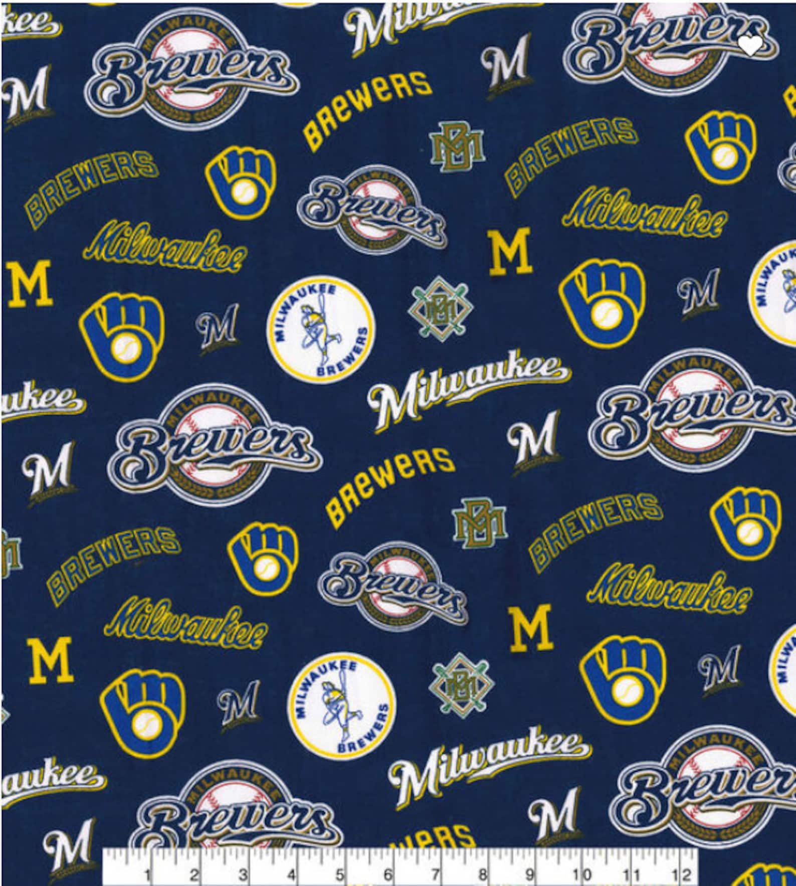 MLB Milwaukee Brewers Cooperstown Print Cotton Fabric by the - Etsy Canada