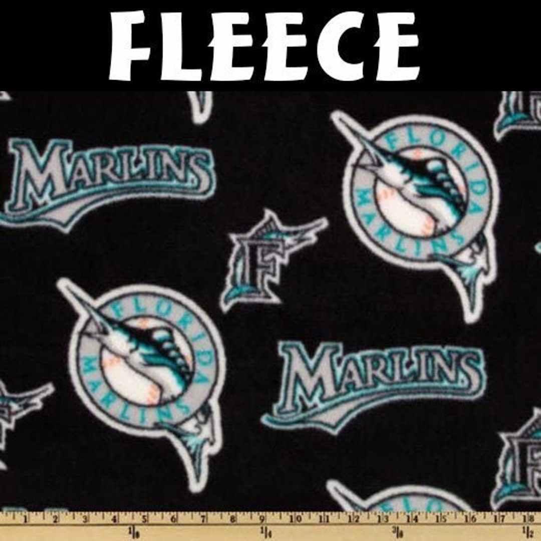 MLB Florida Marlins Fleece Fabric by the Yard 6576 B Throwback Miami - Etsy