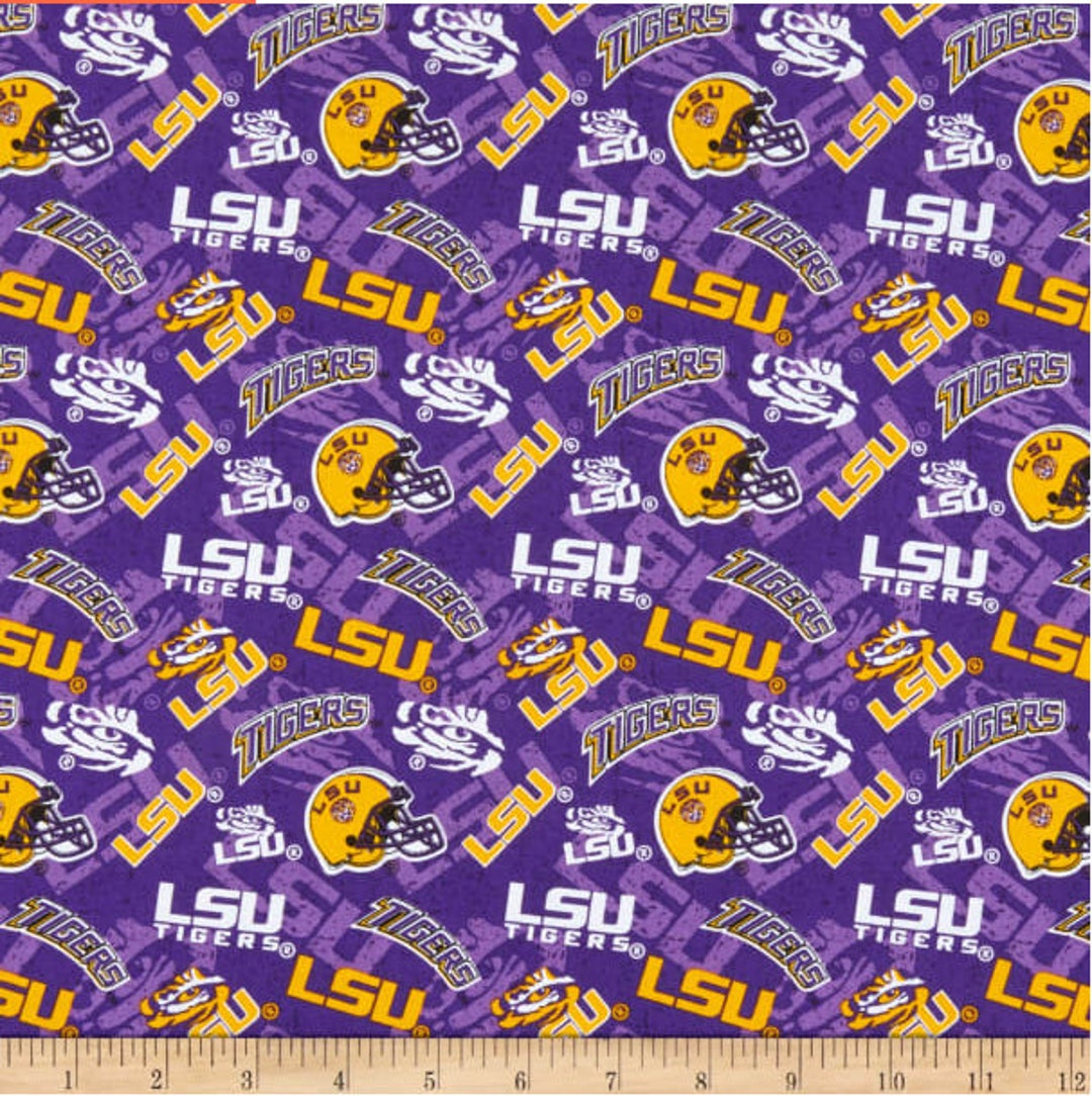NCAA Louisiana State University Tone on Tone LSU-1178 Cotton Fabric by ...