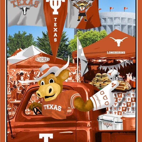 Texas Longhorn Quilt Panel - Etsy