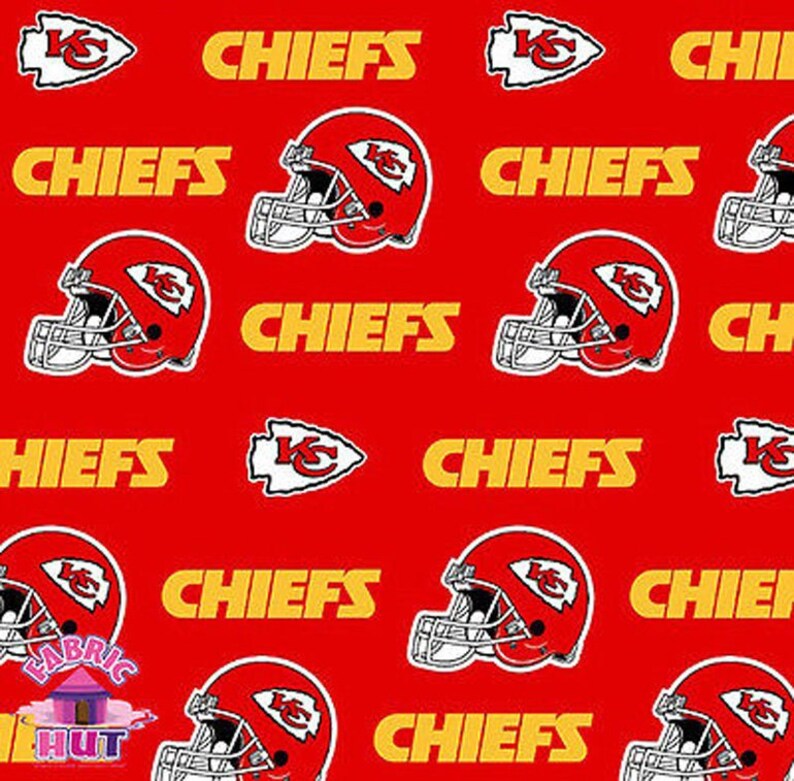 NFL Kansas City Chiefs Cotton Fabric by the Yard 6315 D - Etsy