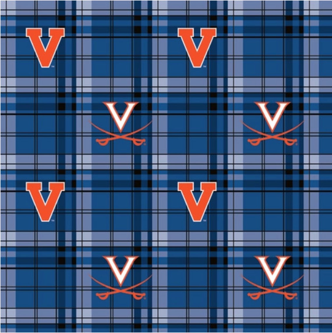 NCAA University of Virginia Plaid UVA-812 Fleece Fabric by the - Etsy