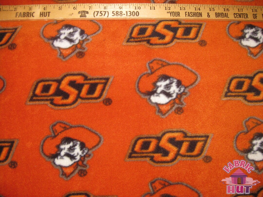 NCAA Oklahoma State University OSU Cowboys Orange Fleece Fabric by the ...