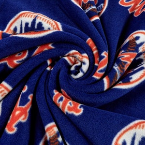 MLB New York Mets Blue Fleece Fabric by the Yard 6674 B - Etsy