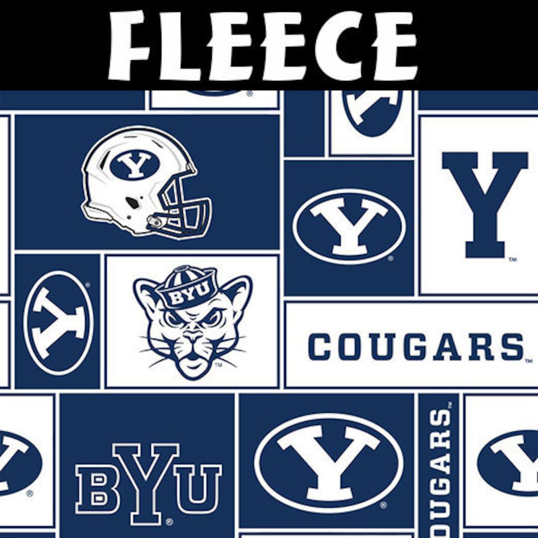 NCAA Brigham Young University BYU Cougars Block Fleece Fabric - Etsy