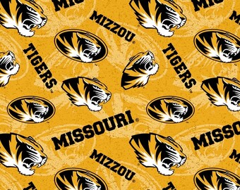 NCAA University of Missouri Tigers Gold & Black College Logo 100% ...