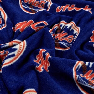MLB New York Mets Blue Fleece Fabric by the Yard 6674 B - Etsy