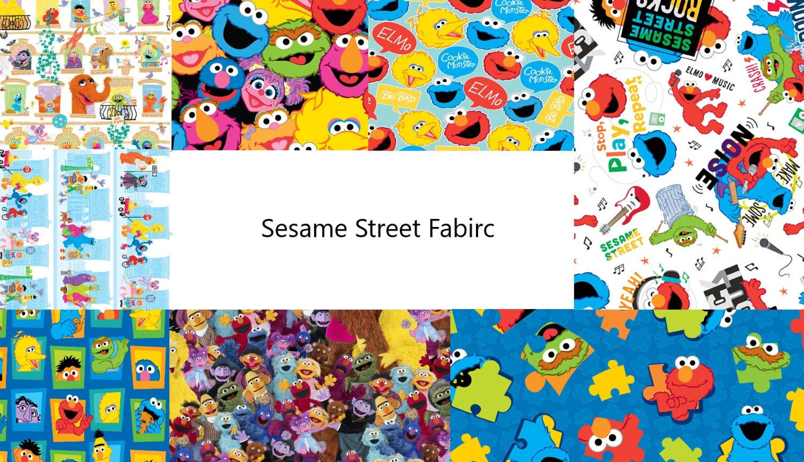 Sesame Street Licensed Fabric Collection 2 Cotton Fabric by - Etsy
