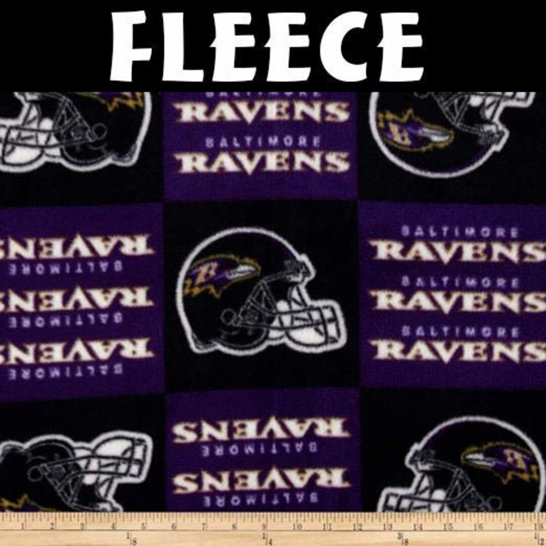 NFL Baltimore Ravens Block Fleece Fabric 6386 D Sold by the Yard - Etsy