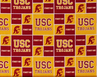 USC University of Southern California Trojans Fabric 100% - Etsy