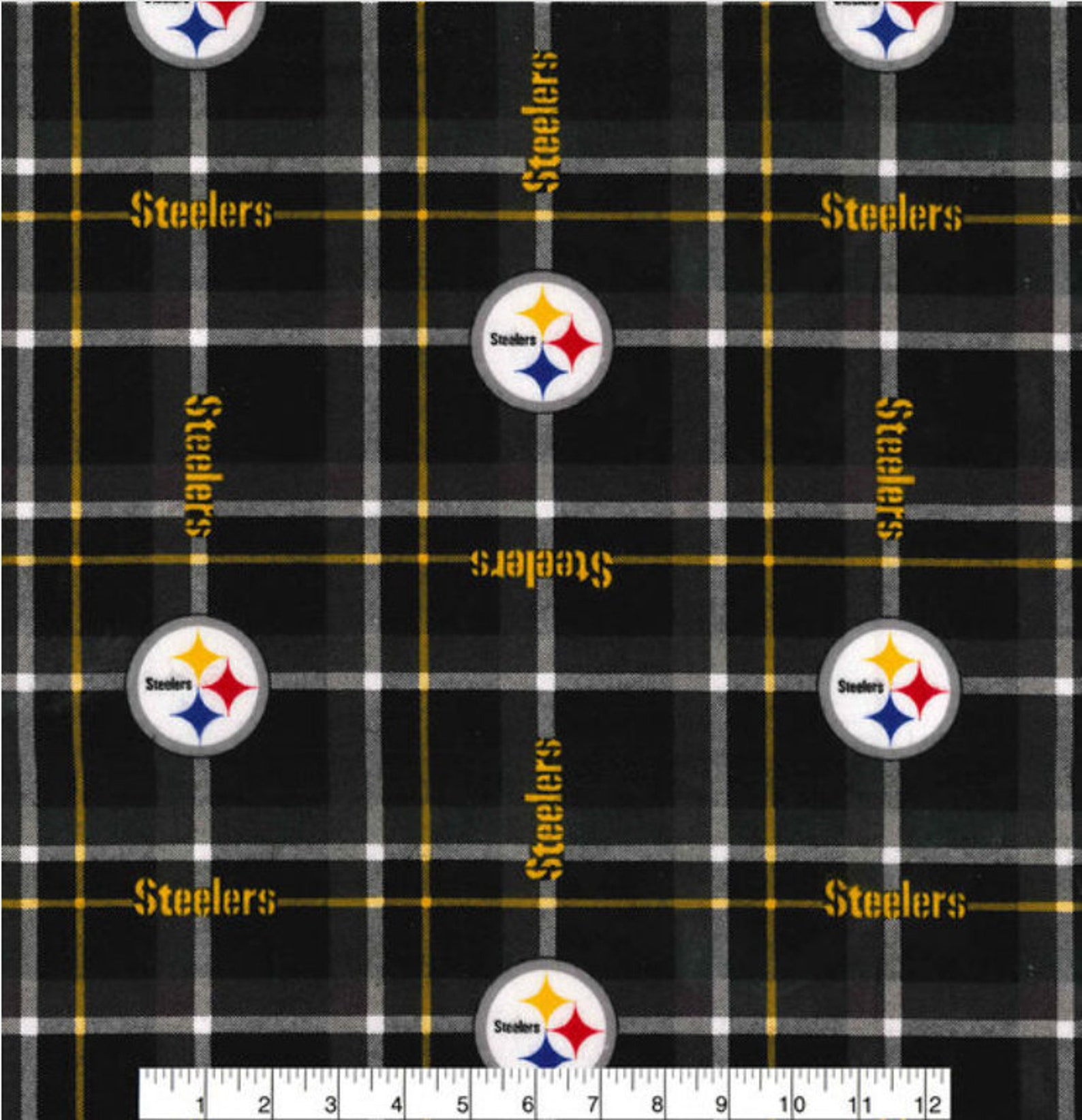 NFL Pittsburgh Steelers Plaid Flannel Fabric by the Yard - Etsy