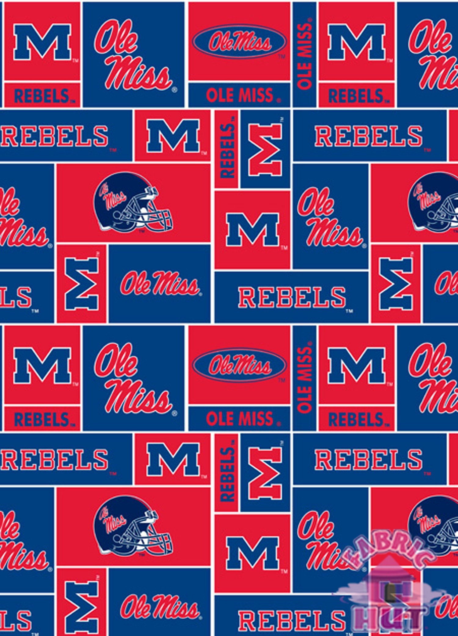 NCAA University of Mississippi Ole Miss Rebels Fleece Fabric - Etsy UK