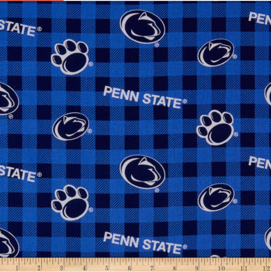 NCAA Penn State University Buffalo Plaid PS-1207 Cotton Fabric by the ...