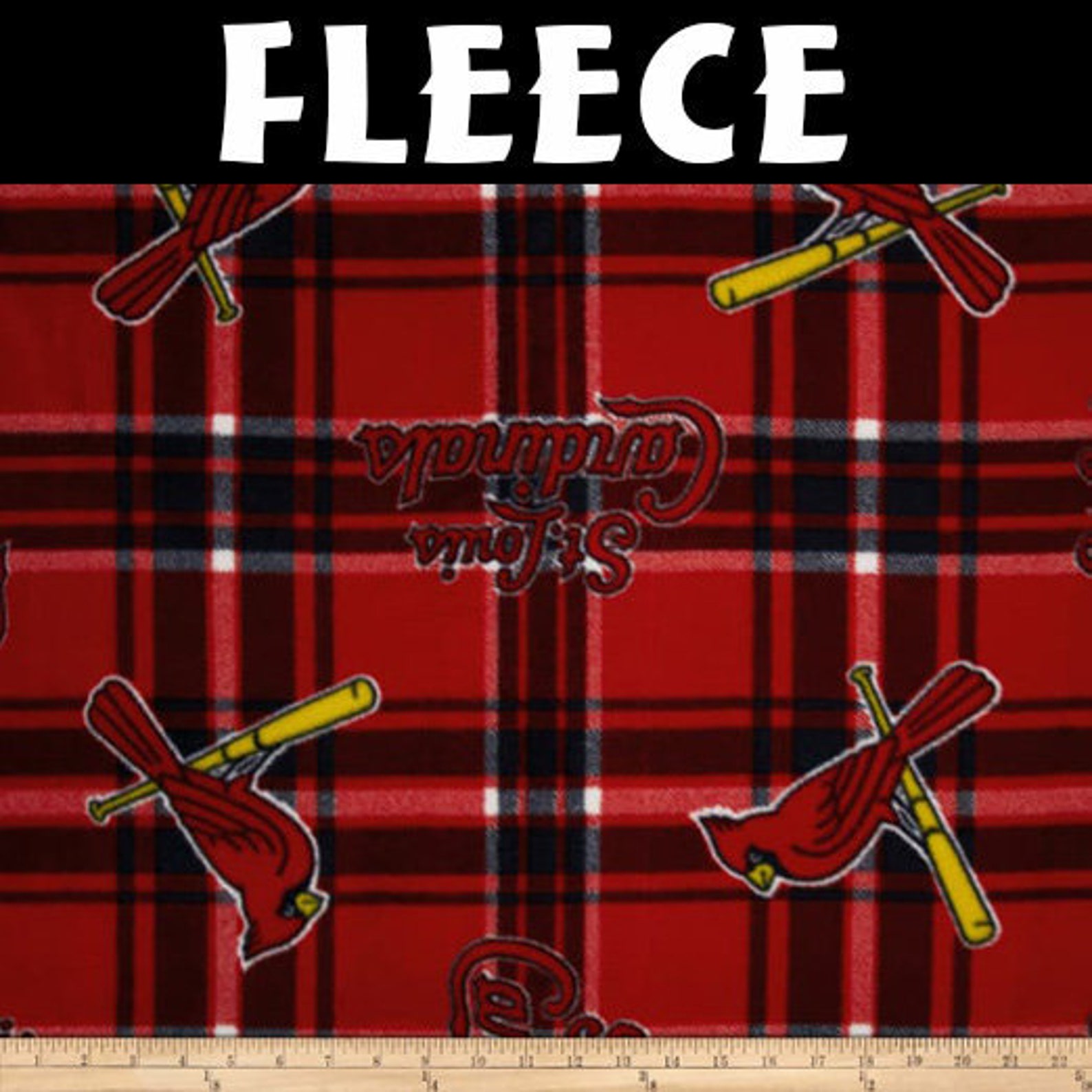 MLB St. Louis Cardinals Plaid Fleece Fabric by the Yard - Etsy