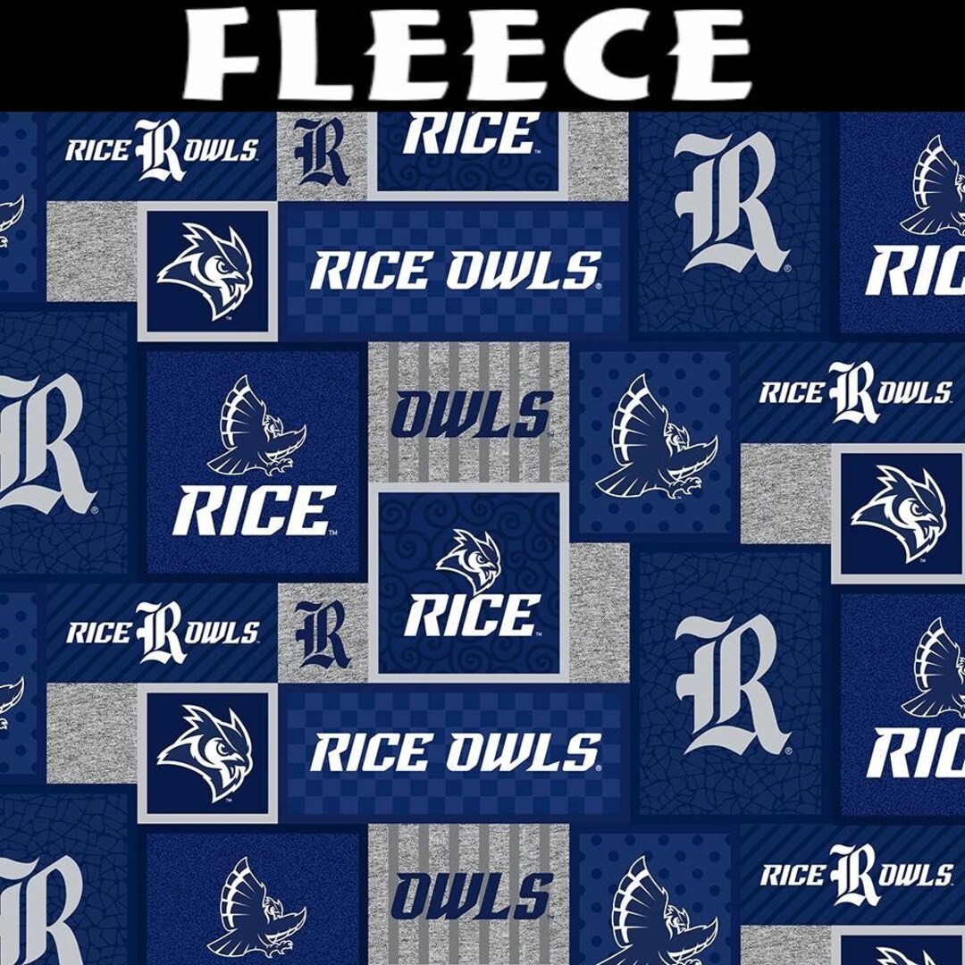 NCAA Rice University Patch RIC-1177 Fleece Fabric by the Yard - Etsy