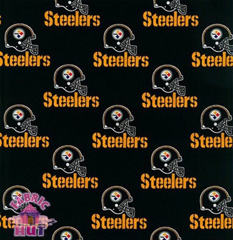 NFL Pittsburgh Steelers Black Cotton Fabric by the Yard A522 D | Etsy