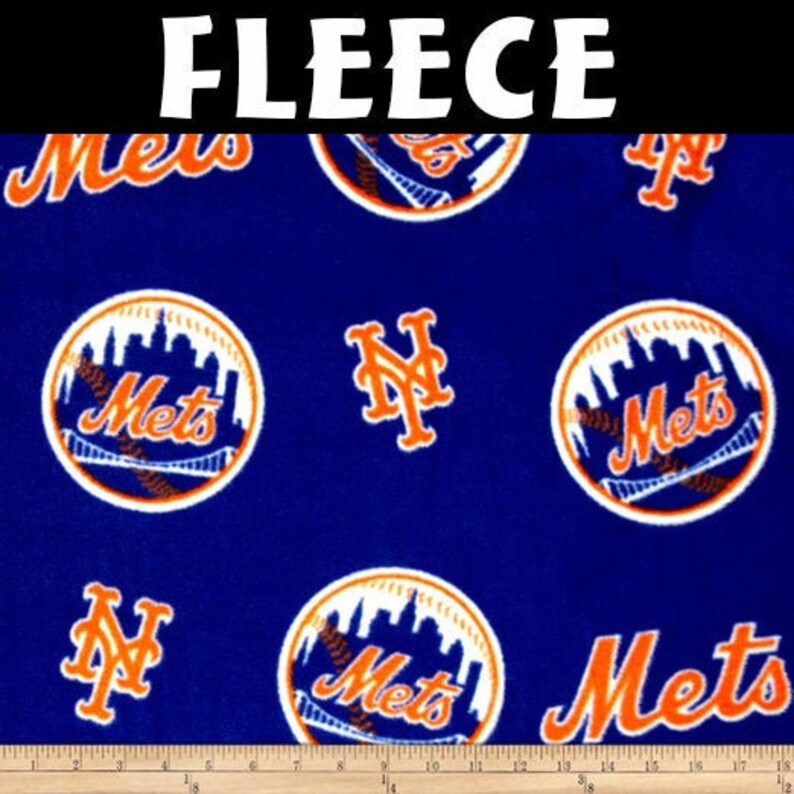 MLB New York Mets Blue Fleece Fabric by the Yard 6674 B - Etsy