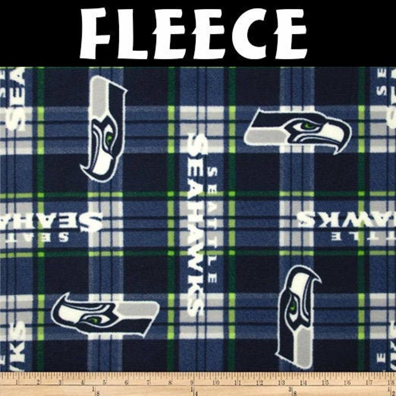 NFL Seattle Seahawks Plaid Fleece Fabric 6440 D - Etsy