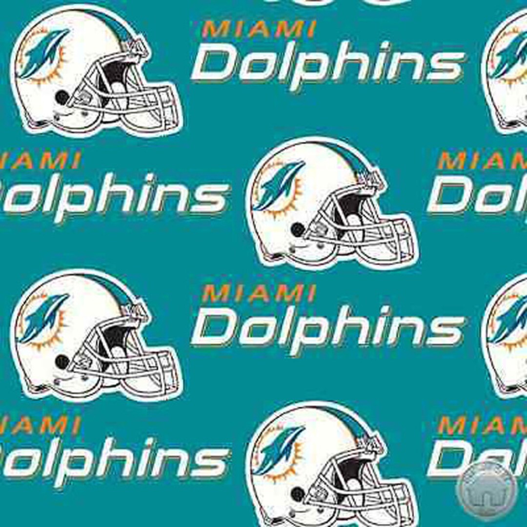 NFL Miami Dolphins Cotton Fabric by the Yard 6459 D - Etsy