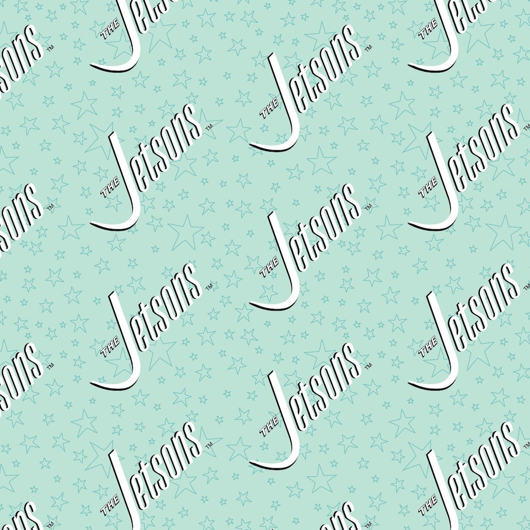 The Jetsons Collection Jetsons Logo Light Blue Cotton Fabric by the ...