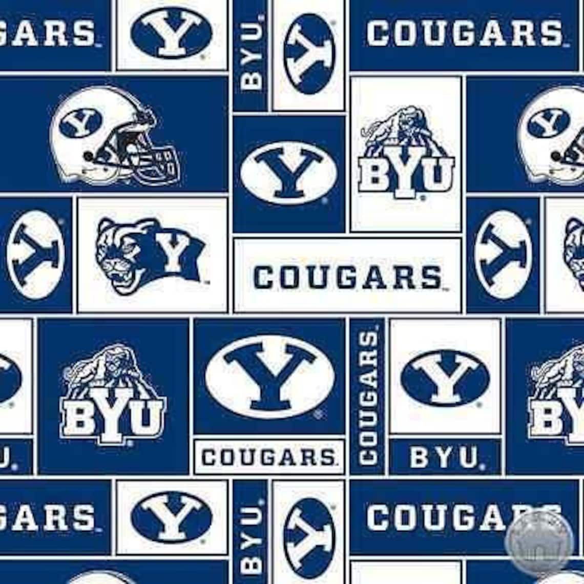 NCAA Brigham Young University BYU Cougars Block Fleece Fabric | Etsy