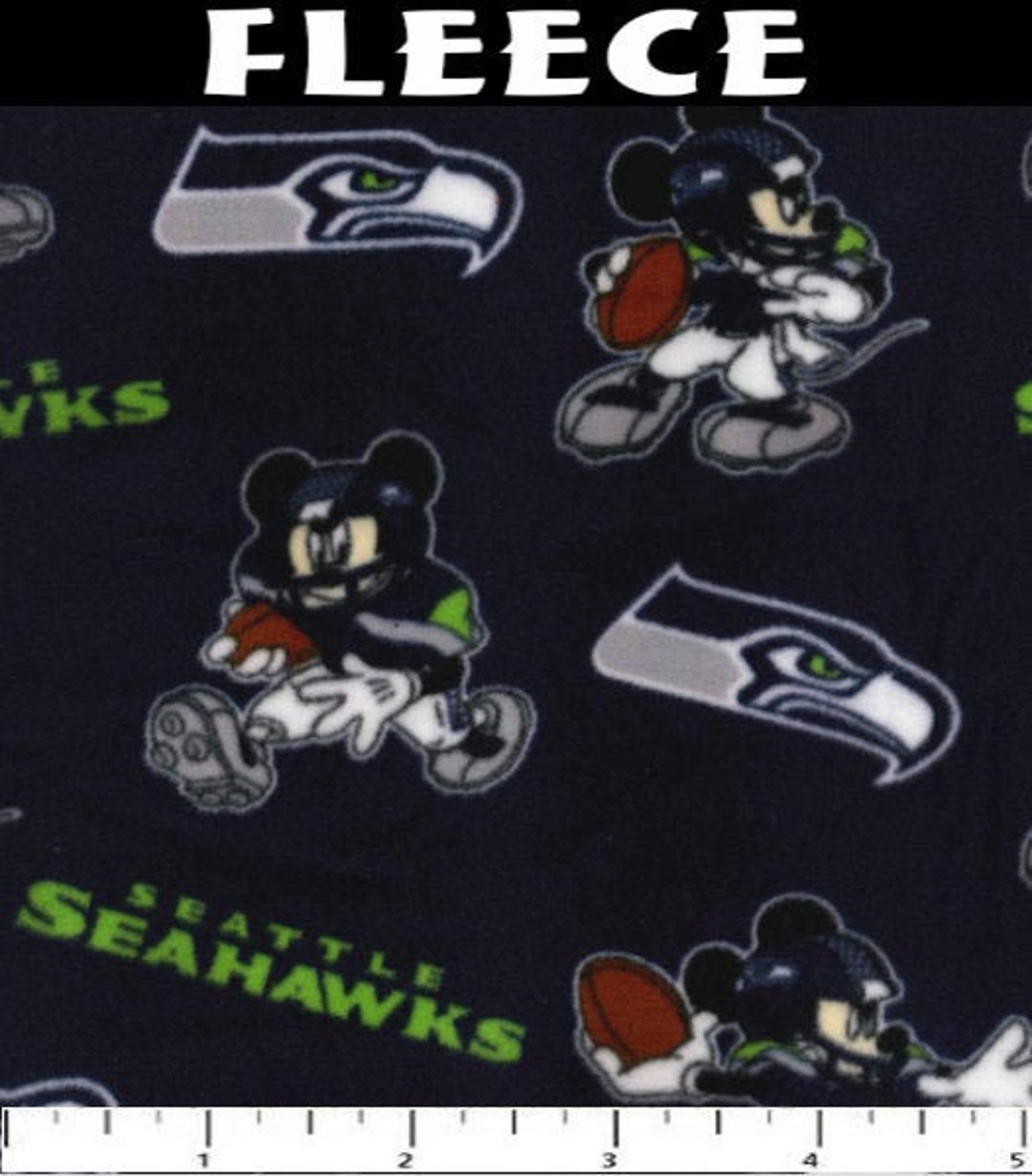 NFL Seattle Seahawks Mickey Mouse Fleece Fabric by the Yard 70210D - Etsy