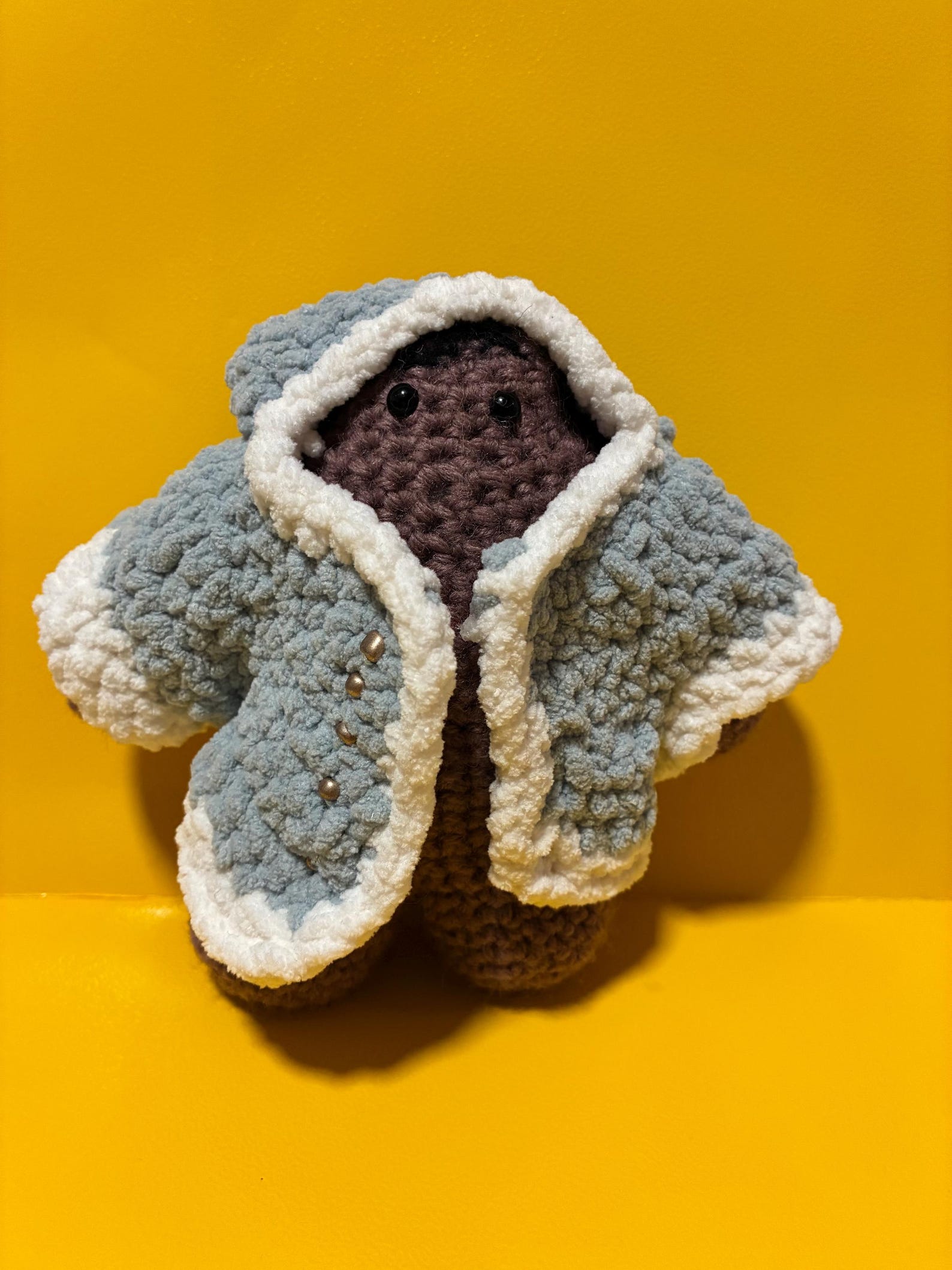 Crochet Golem With Coat (jewish Folk Art Plush, Winter Golem, Unique ...