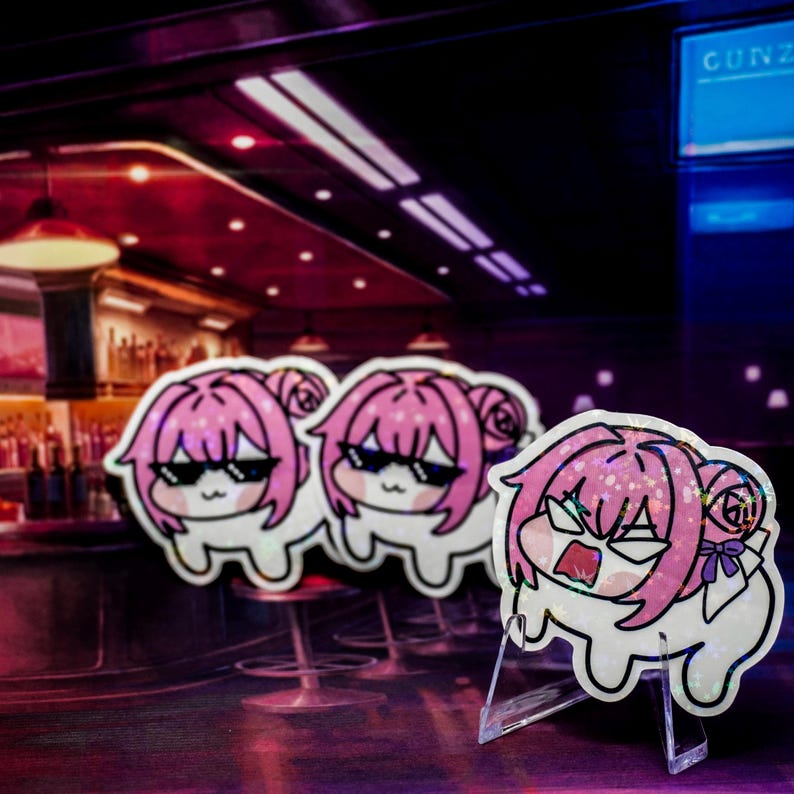 4 NIKKE Doro Stickers | Despair Bundle - Holographic Vinyl 2"x2" - Etsy