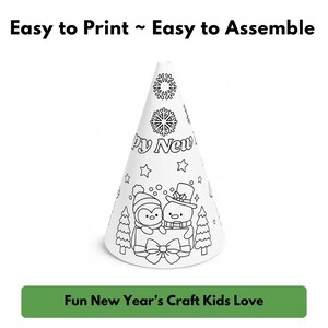 Printable New Year’s Party Hat – Kids DIY Craft – Instant Download ...