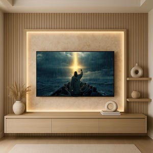 Jesus Calming the Waters Desktop Wallpaper – Christian Art (digital ...