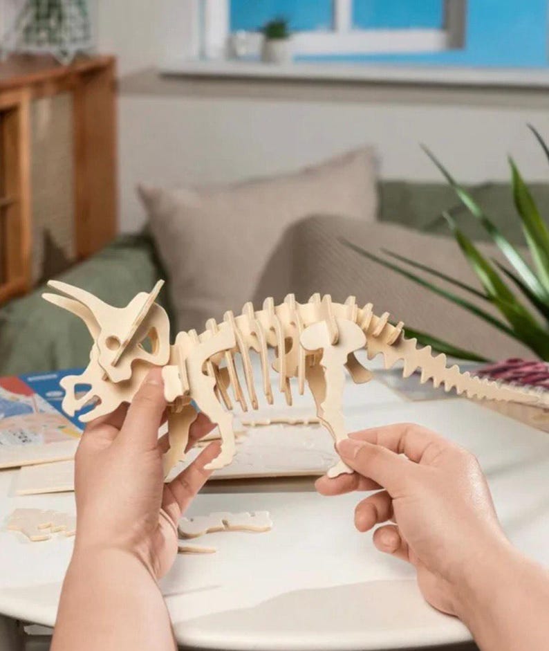 3D Triceratops Puzzle Toy for Kids | DIY Dinosaur Model Kit ...