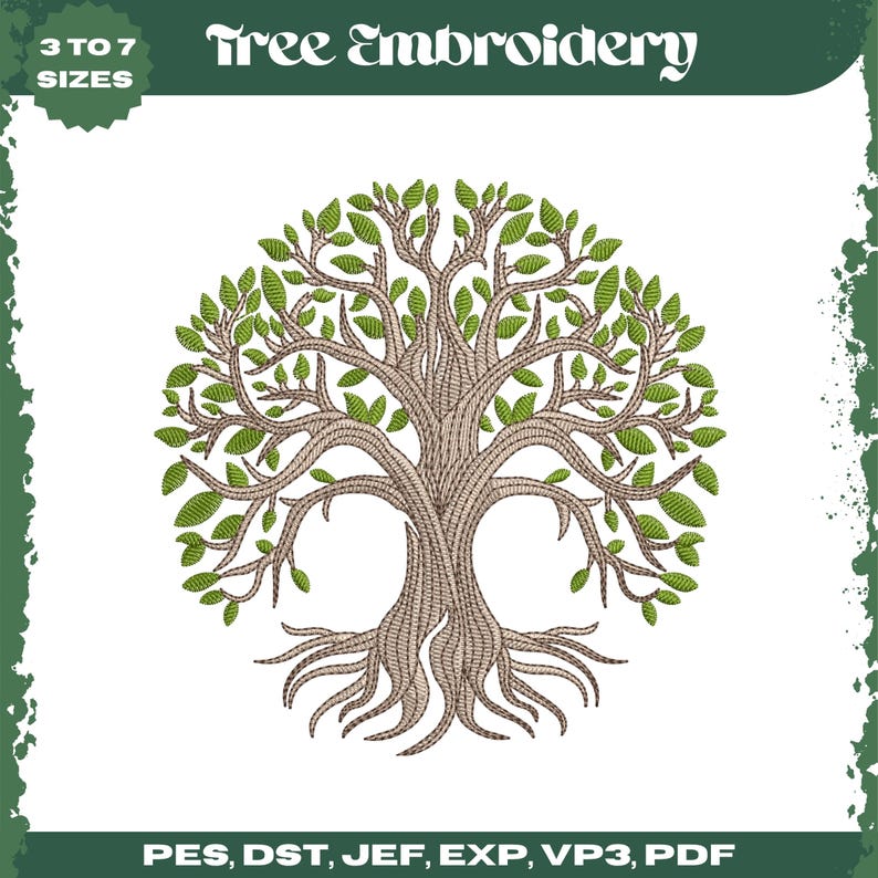 Tree Life Embroidery Design, Machine Embroidery File, 9 Sizes, Instant ...
