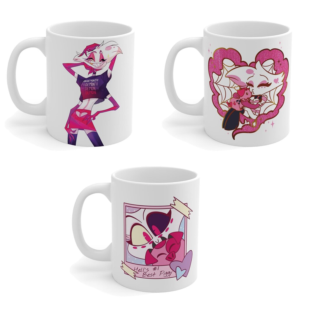 Chibi Hazbin Hotel Characters Cartoon Ceramic Coffee Cup, Perfect for ...