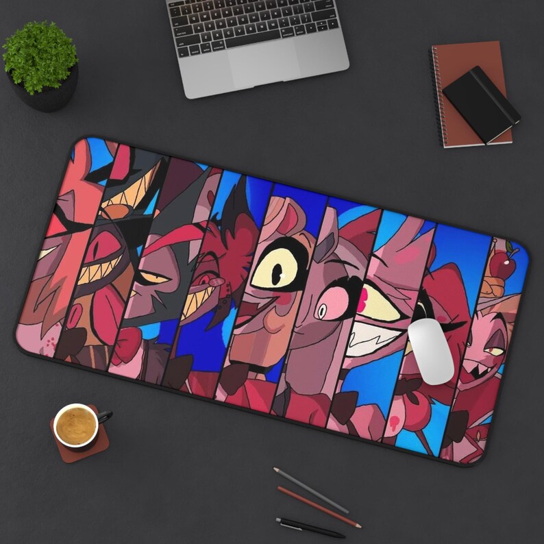 Hazbin Hotel All Characters Desk Mat, Alastor Charlie Vaggie Vox Angel ...
